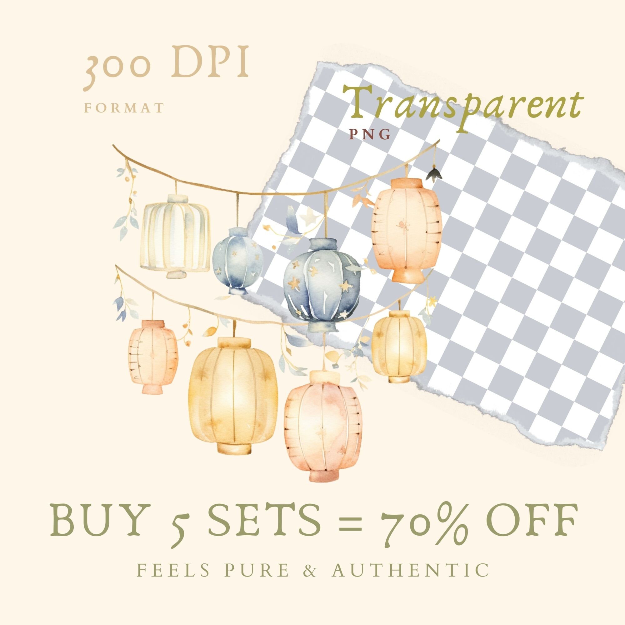 Watercolor Paper Lanterns Clipart Bundle- 30 Watercolor Clipart ...