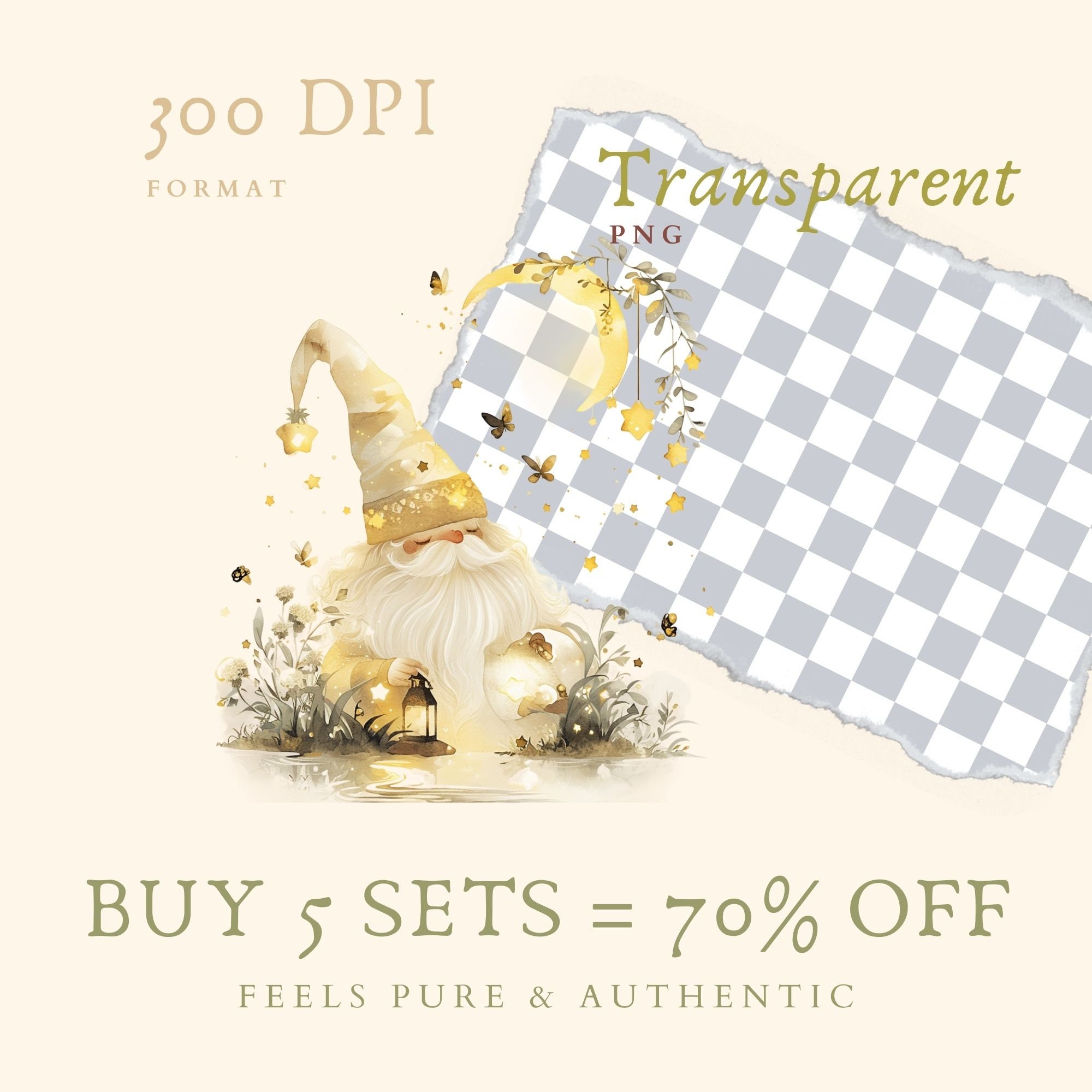 Enchanted Forest Gnome Clipart, Watercolor Gnomes Characters Clipart ...