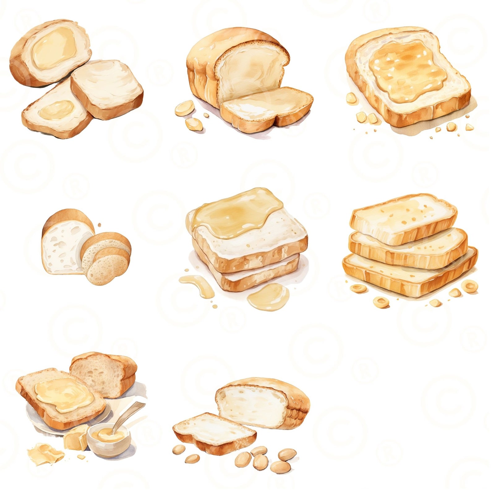 Peanut Butter Clipart Bundle, Watercolor Clipart PNG, Food Clipart ...