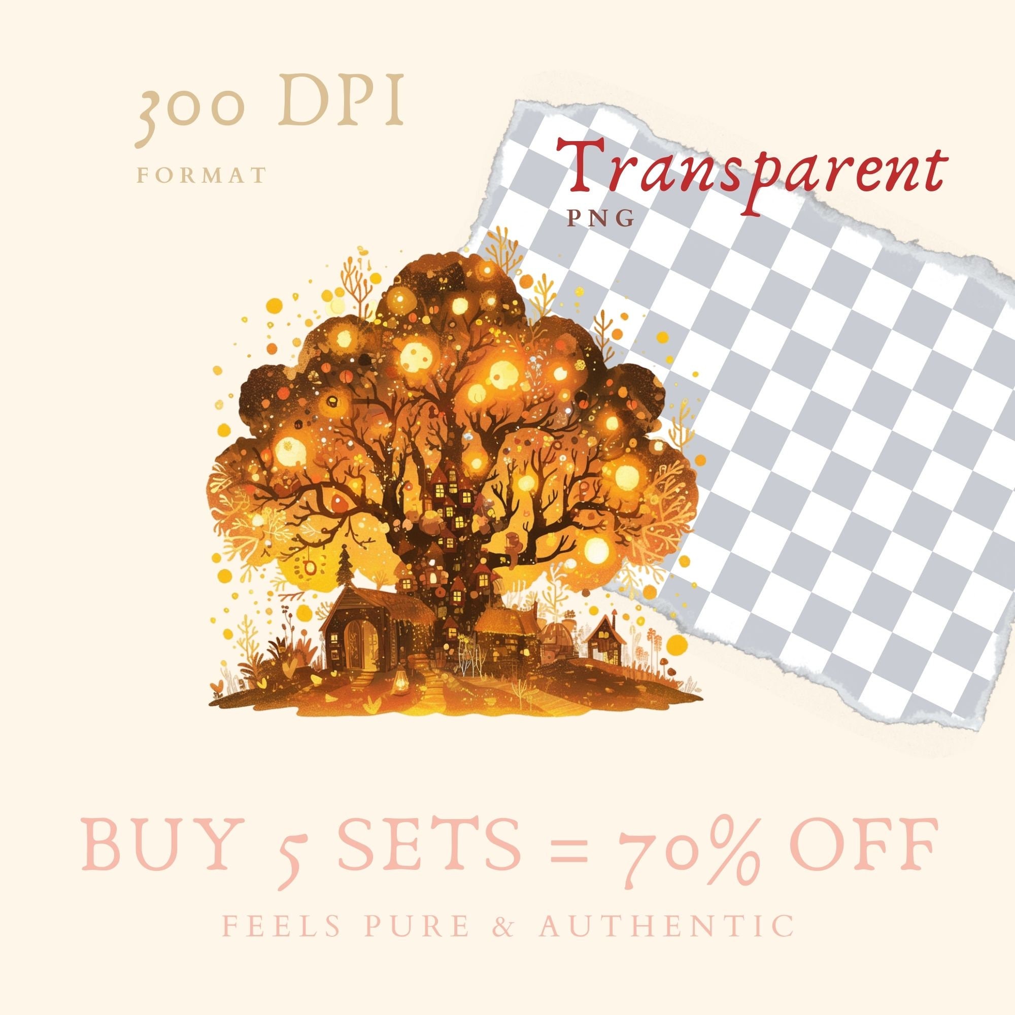 Enchanted Forest Fall Autumn Tree Clipart, Watercolor Fairy Tree ...