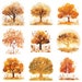 Enchanted Forest Fall Autumn Tree Clipart, Watercolor Fairy Tree ...