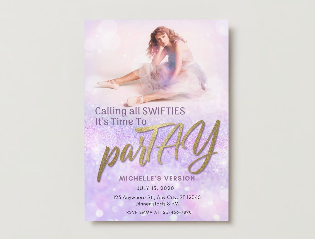 Editable Taylor Swift Party Invitation, Print or Digital File Available ...