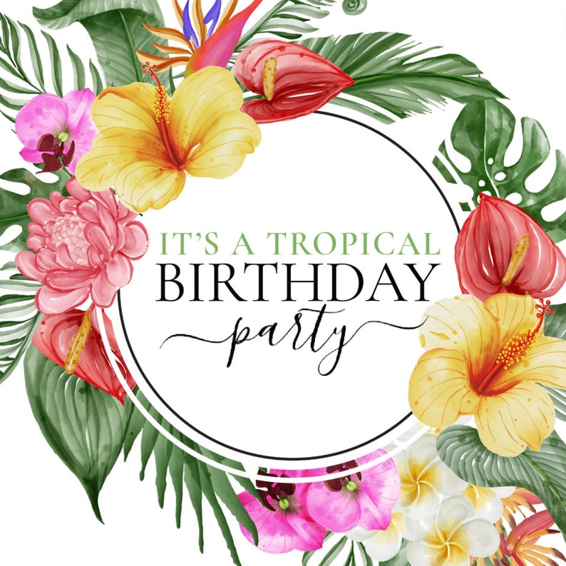 Editable Animated Tropical Birthday Party Invitation, Video Invitation ...