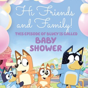 Ready to Print: Bluey Baby Shower Welcome Sign - 18" X 24" - Etsy