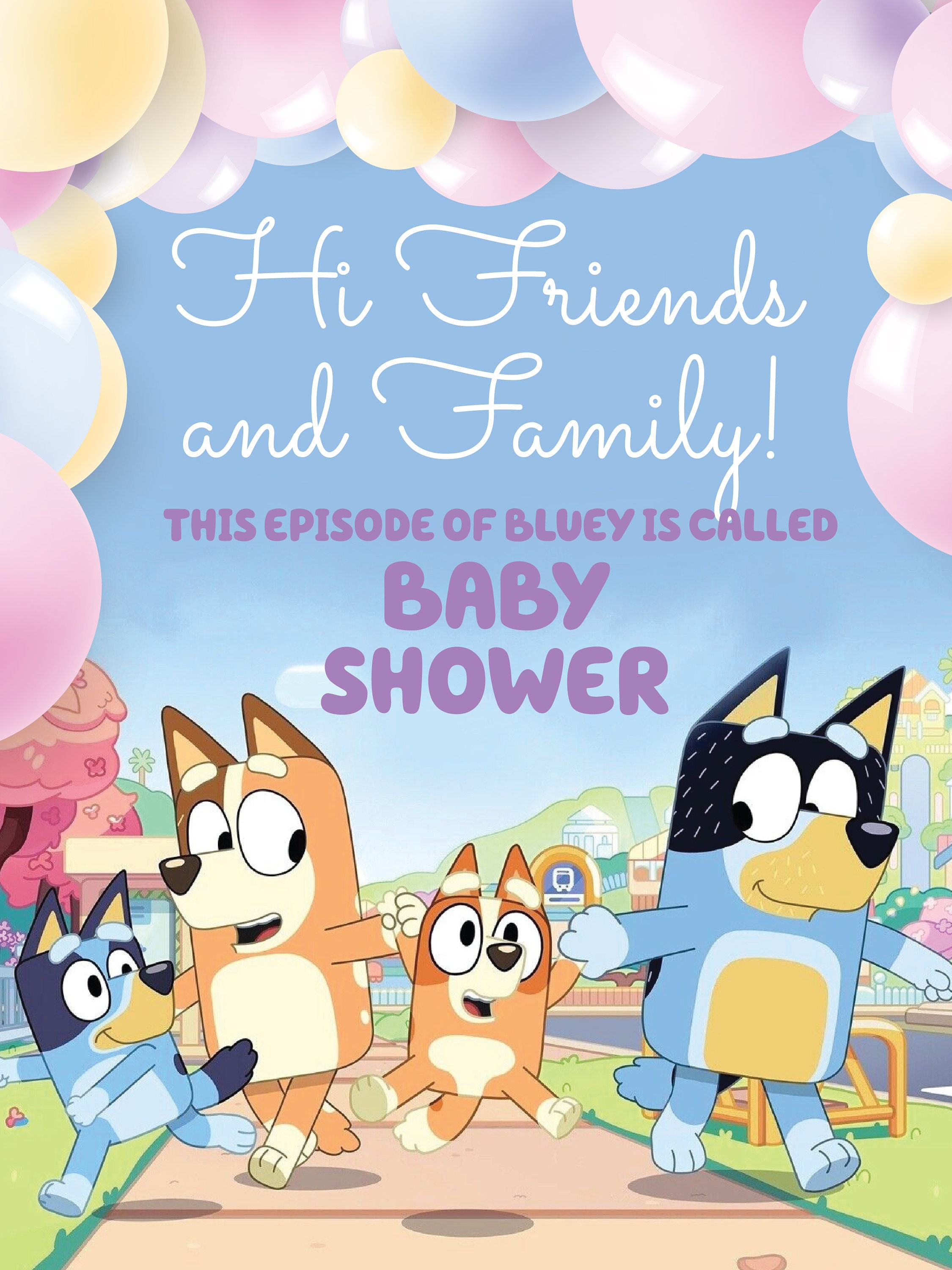 Ready to Print: Bluey Baby Shower Welcome Sign - 18" X 24" - Etsy