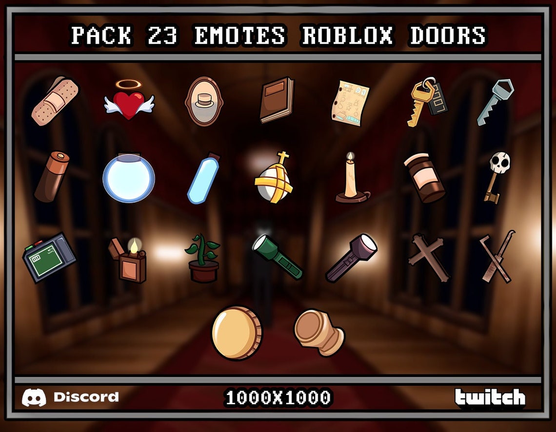 Roblox Doors Items Twitch / Discord / Youtube 23 Emotes - Etsy