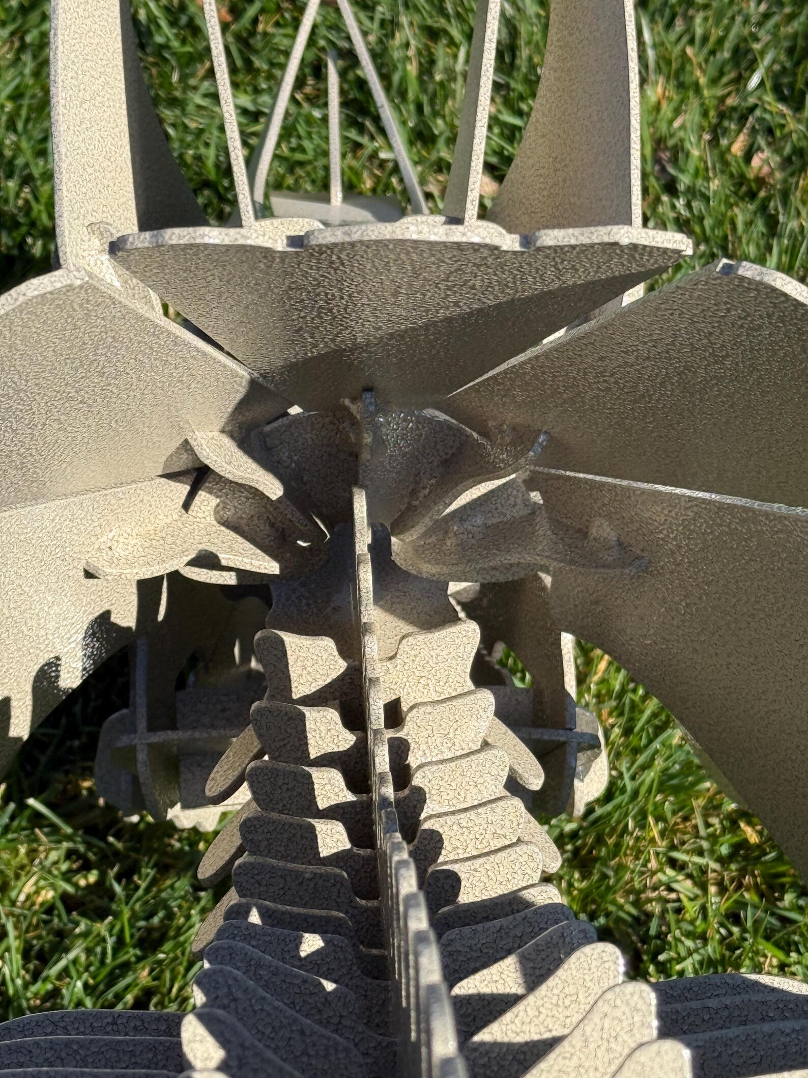 Handcrafted 6-foot Aluminum Triceratops | Unique Metal Dinosaur ...