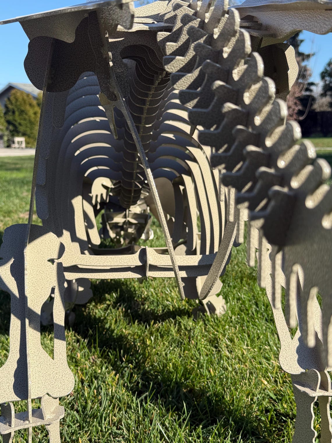 Handcrafted 6-foot Aluminum Triceratops | Unique Metal Dinosaur ...