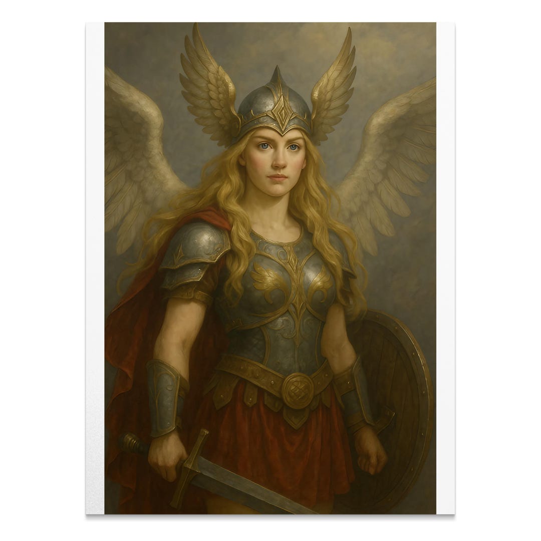 Valkyrie Poster, Norse Mythology Art, Angel Warrior Print, Fantasy ...