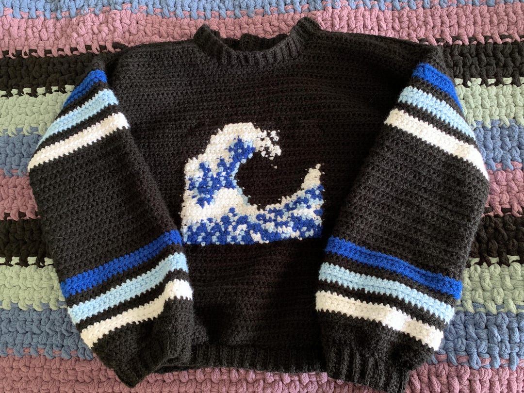 Crochet Wave Sweater Pattern - Etsy