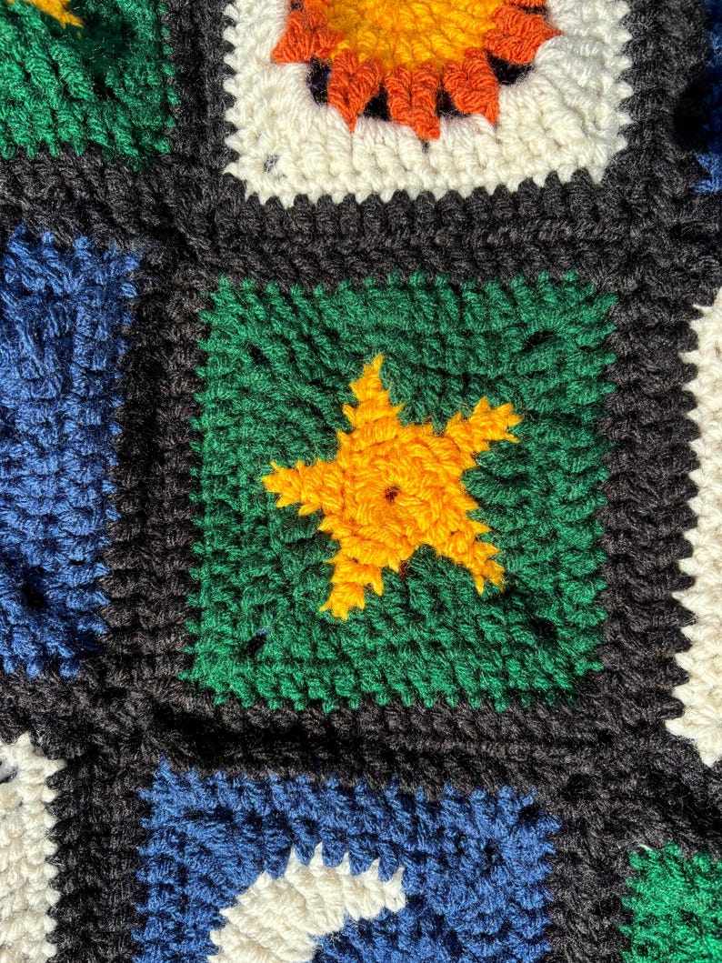 Star Moon and Sun Granny Square Crochet Pattern - Etsy