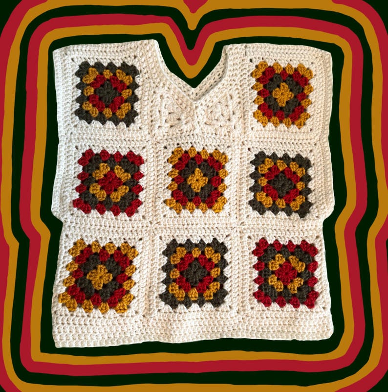 Granny Square Vest Crochet Pattern - Etsy