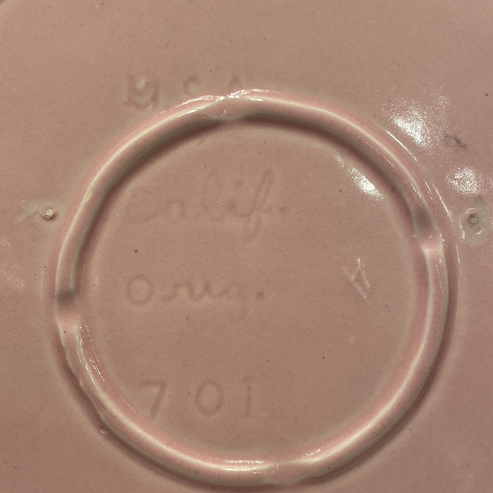 California Original Pottery Pink & Gold Scalloped Serving Tray – 1950s ...