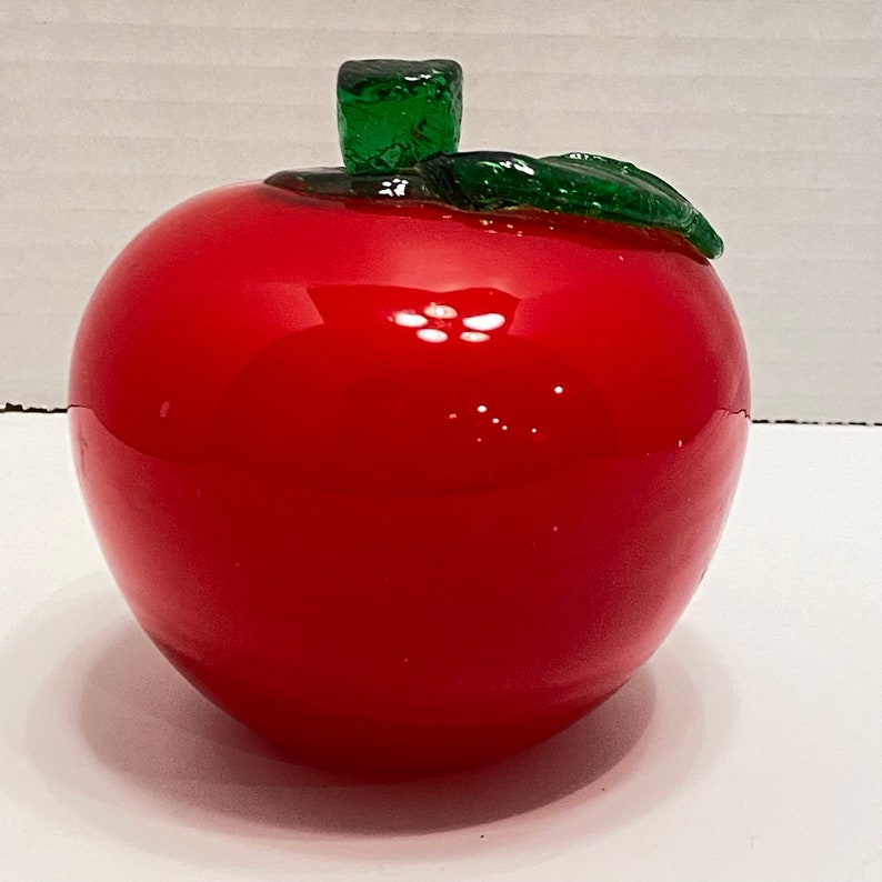 Red Apple Art Glass Paperweight - Etsy