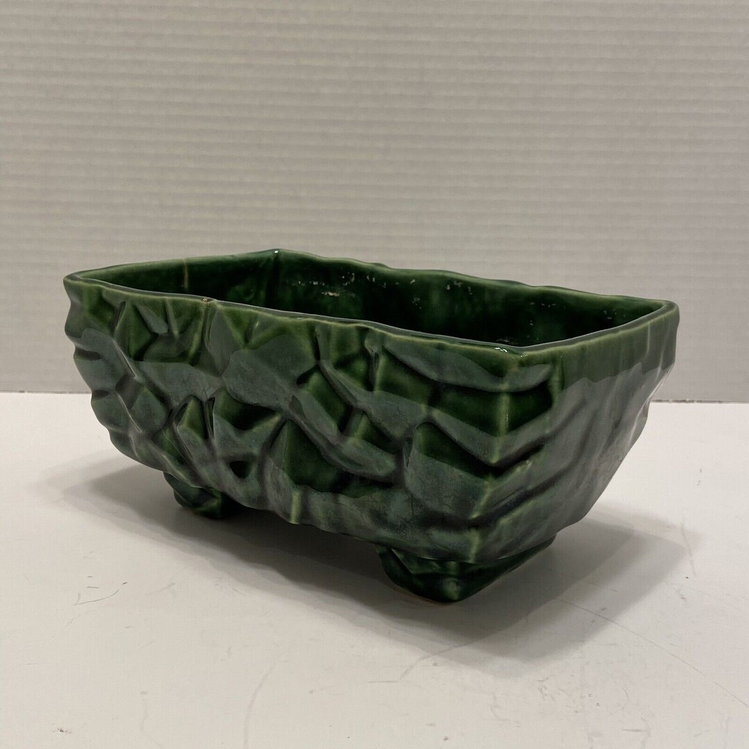 Mccoy Pottery Utilitarian Stoneware Green Chunky Pebble Flower Plant ...