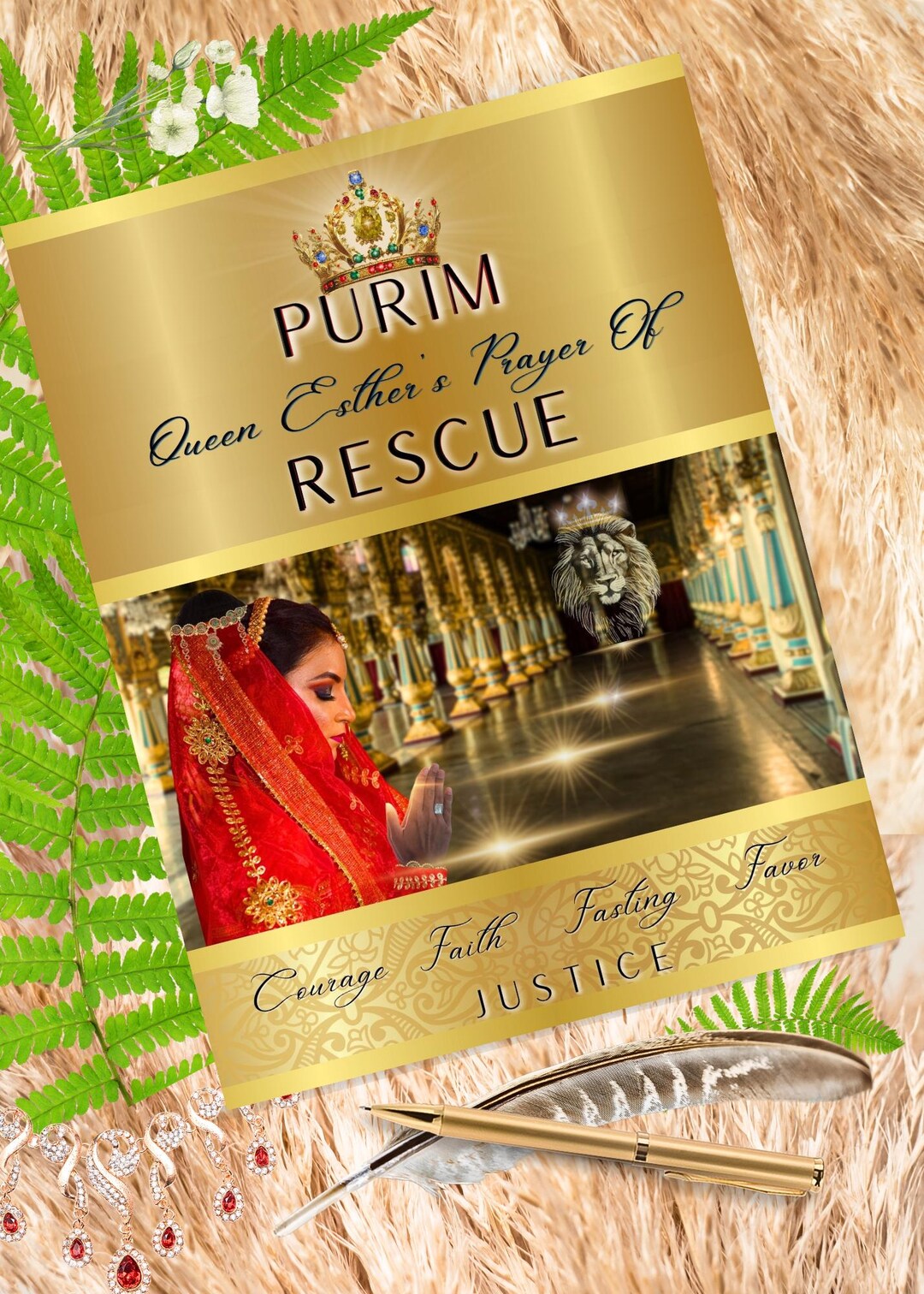 PURIM Greeting Card | Queen Esther Elegant Invitation | Party ...