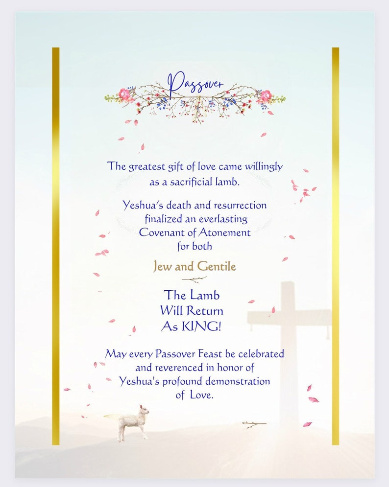 PASSOVER Feast Greeting Card | PESACH Card | Moadim Card | Appointed ...