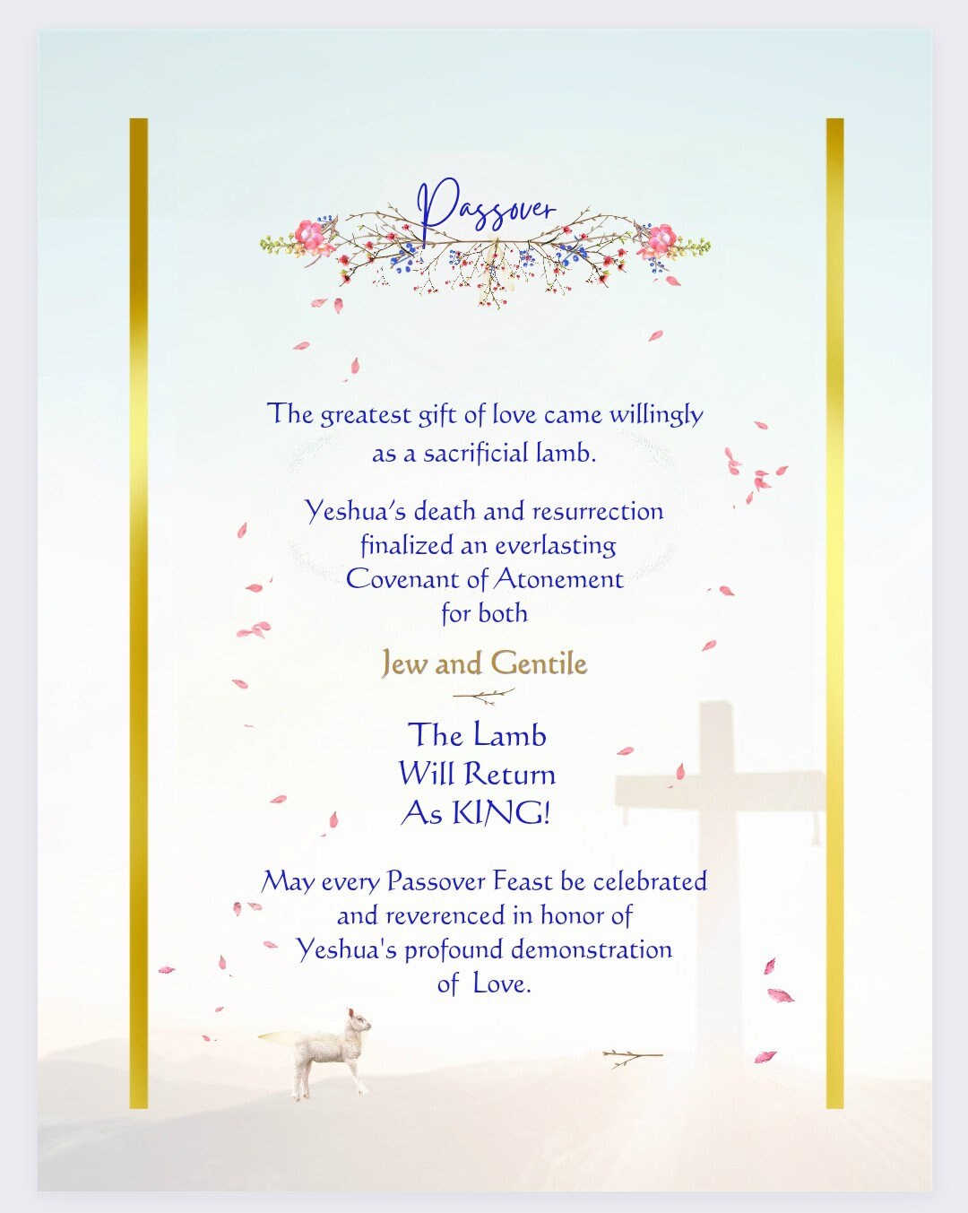 PASSOVER Feast Greeting Card | PESACH Card | Moadim Card | Appointed ...