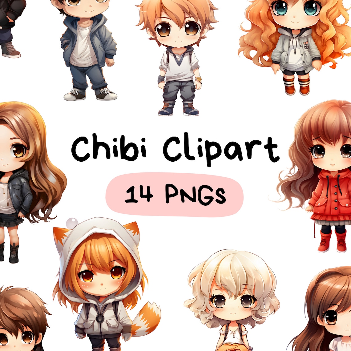 Chibi Anime Clipart PNG Download, Character Graphic Illustrations ...