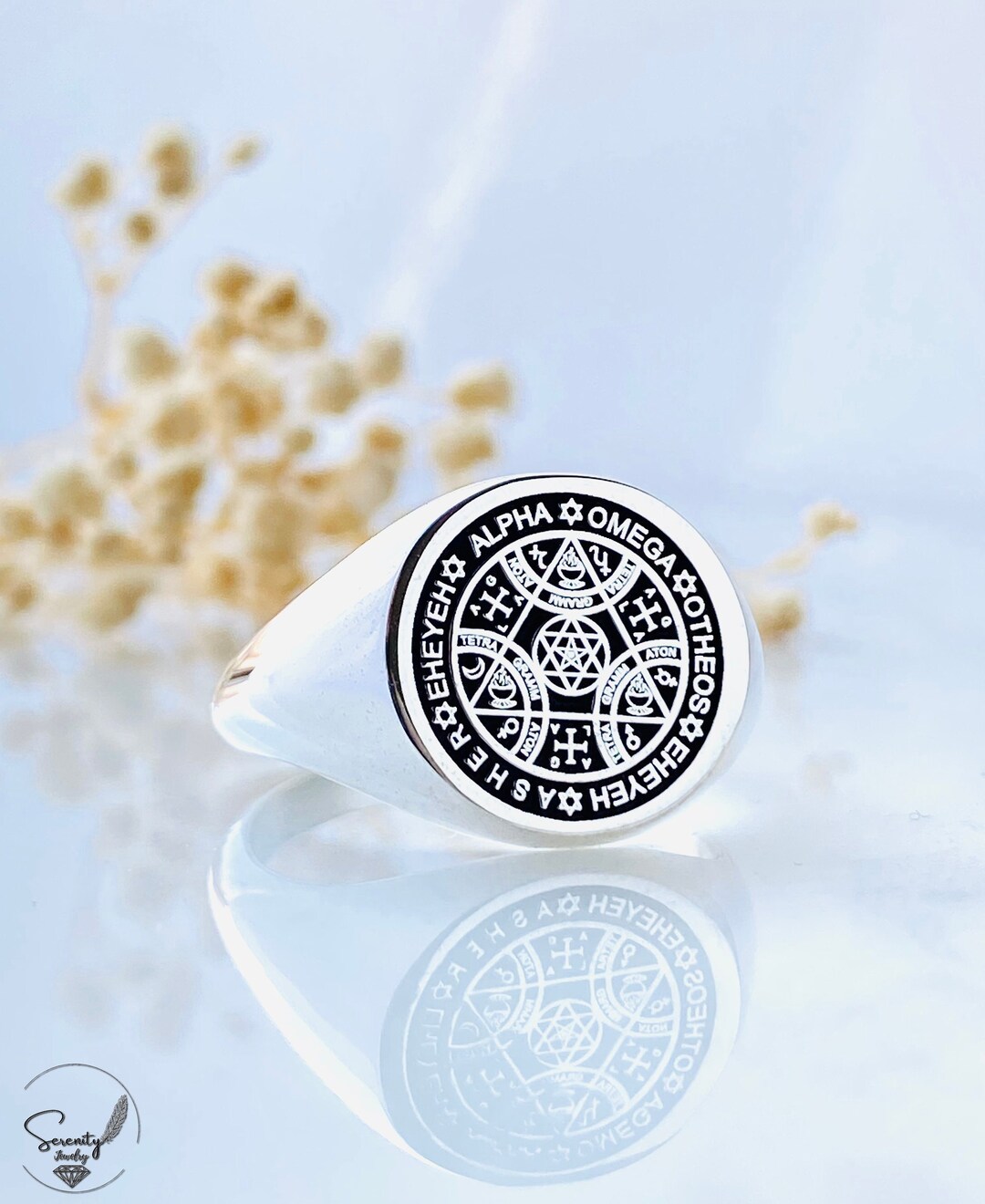 Silver Talisman Great Pentace of Solomon Rings, Stoic Rings, Amulet ...