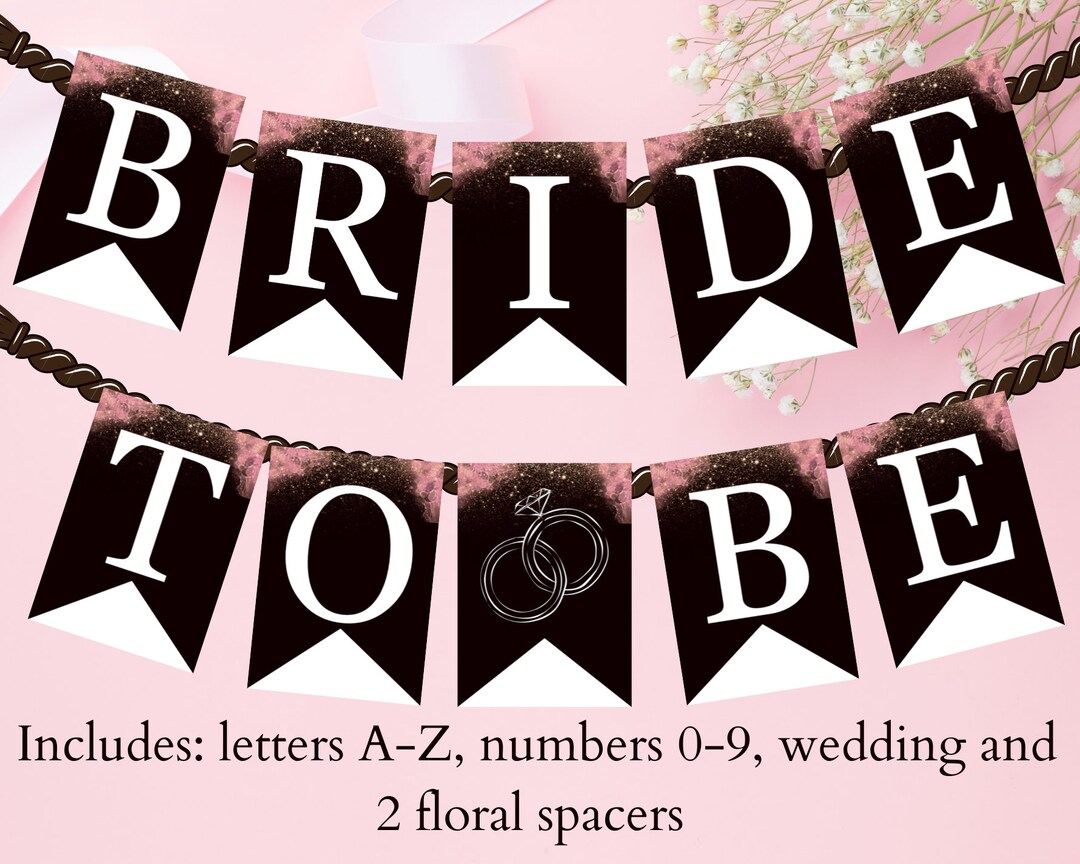 Bridal Shower Banner Bride to Be Banner Wedding Shower Party Banner ...
