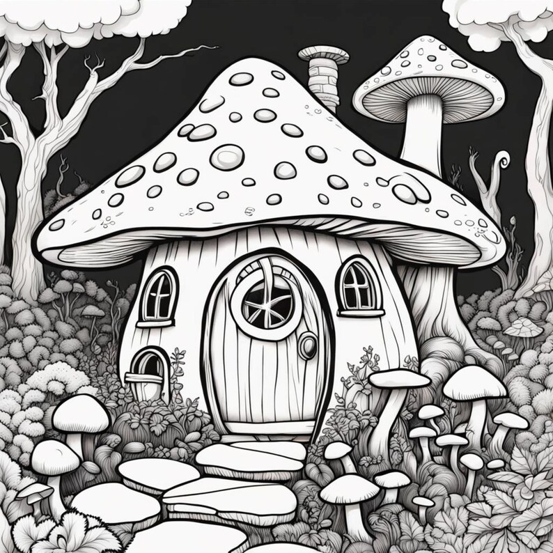 Gnome Homes Coloring Pages Set of 10 Pages - Etsy