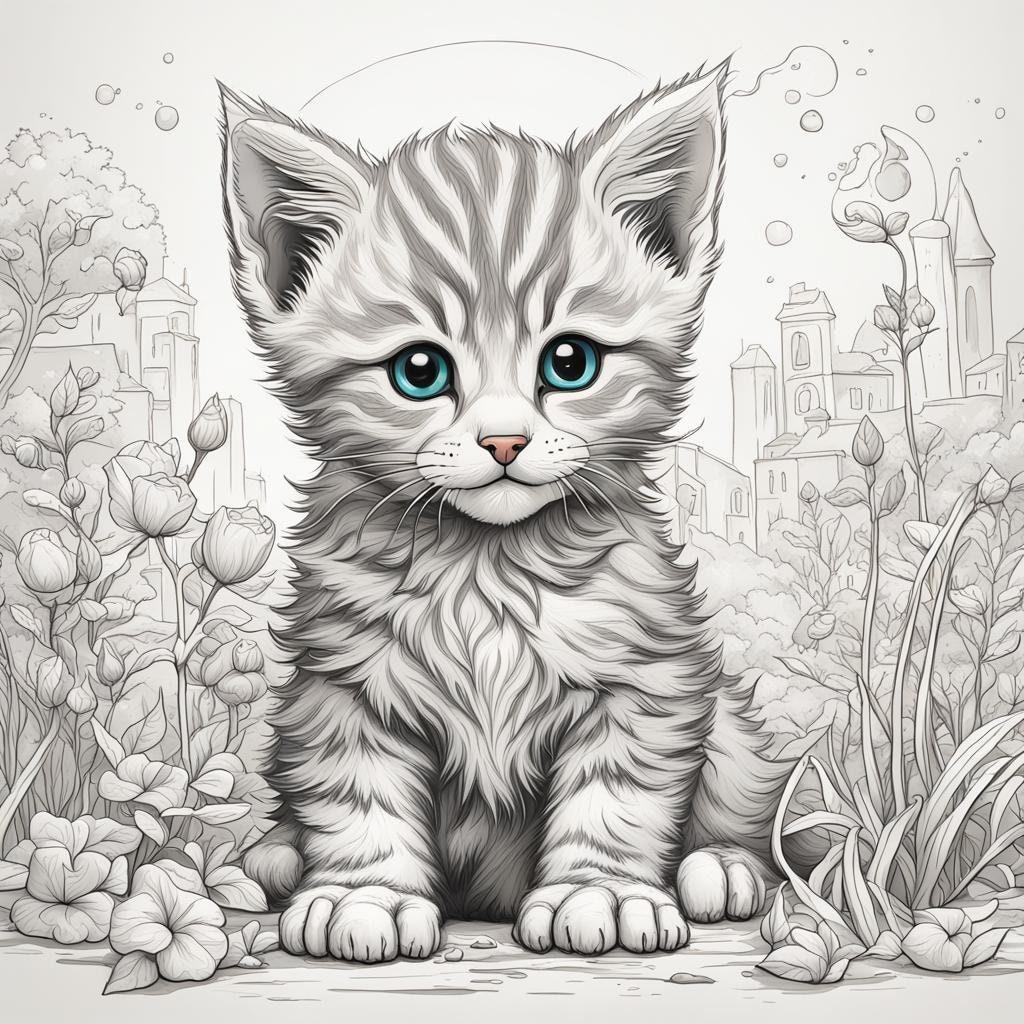 Little Kittens Set of (8) Pages to Color - Etsy