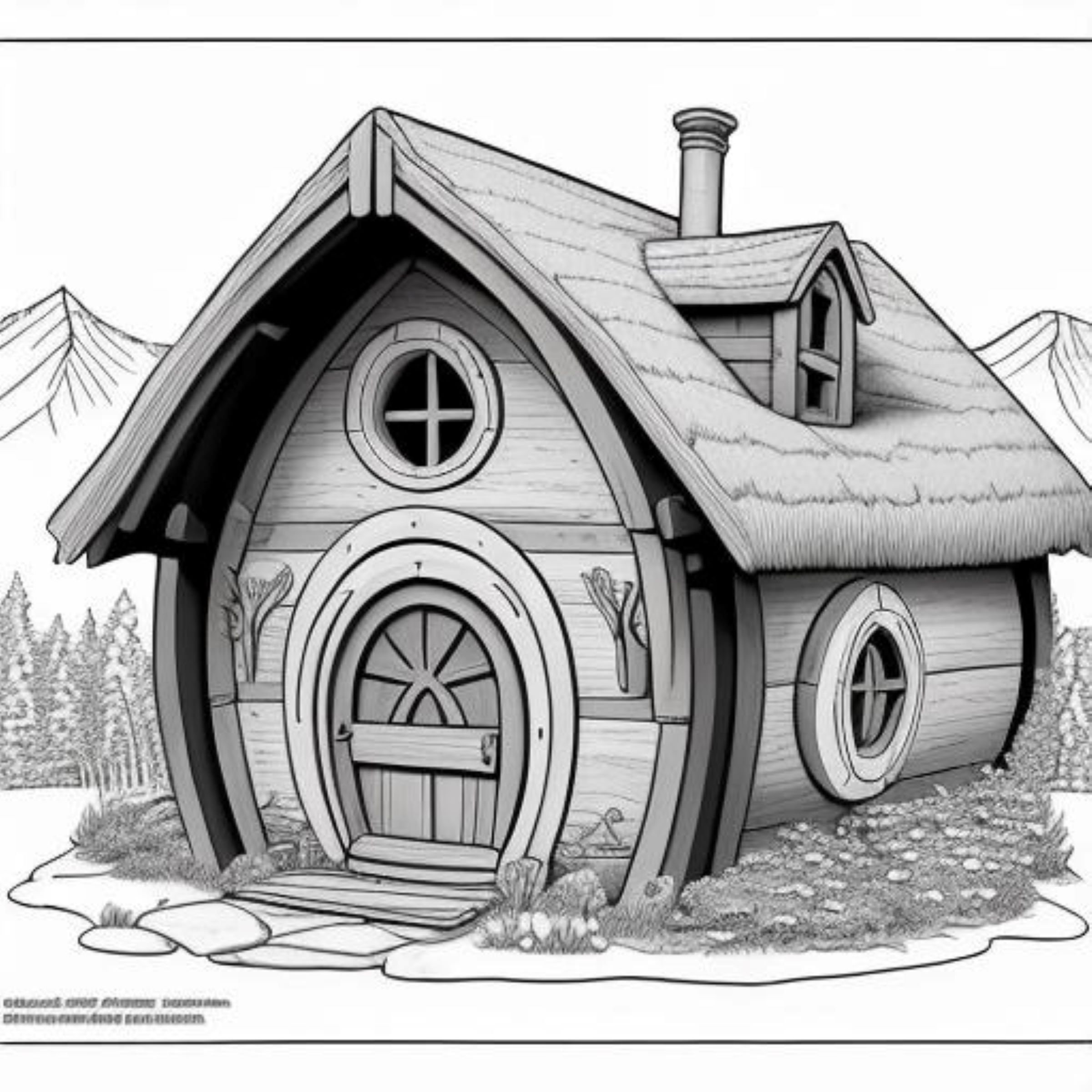 Gnome Homes Coloring Pages Set of 10 Pages - Etsy