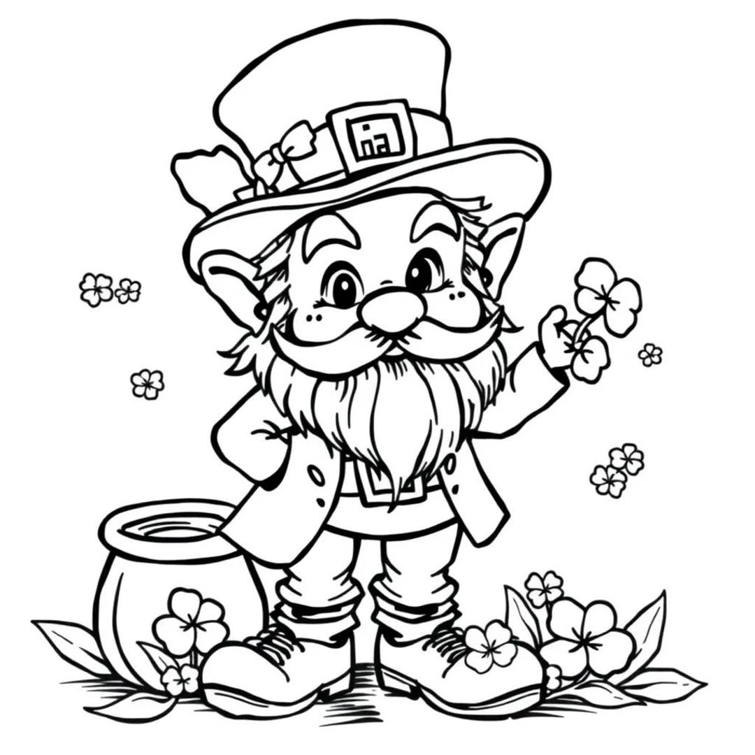 Leprechaun Coloring Page St Patrick's Day St Paddy's Day - Etsy