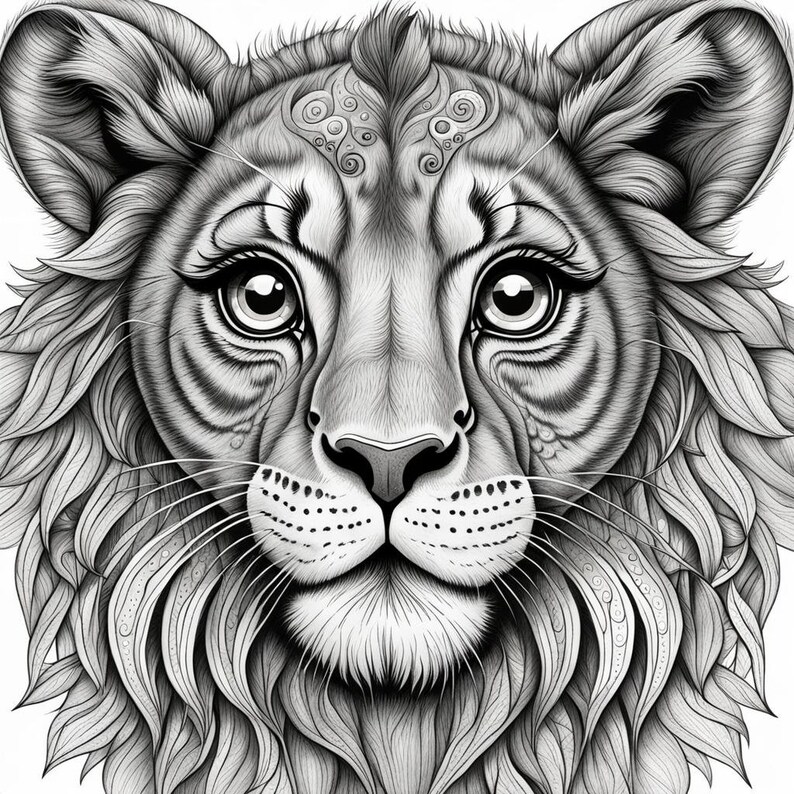 Grayscale Coloring Baby Animals Set of 5 Coloring Pages - Etsy