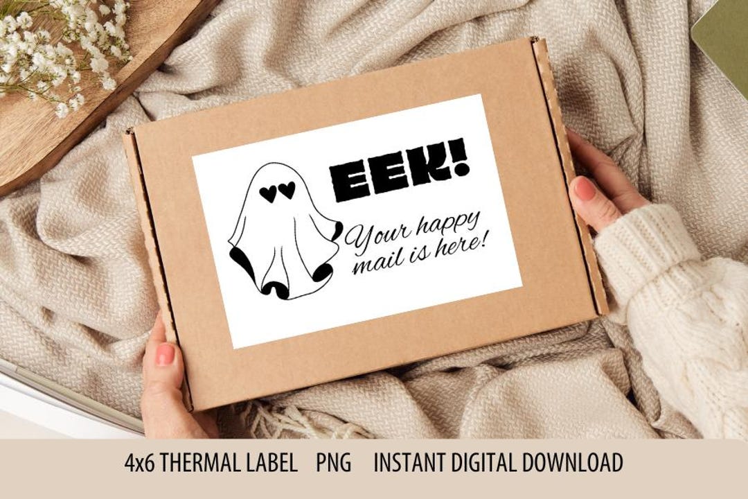 Thermal Label Png, Halloween Thermal Label, Shipping Label, Eek Your ...