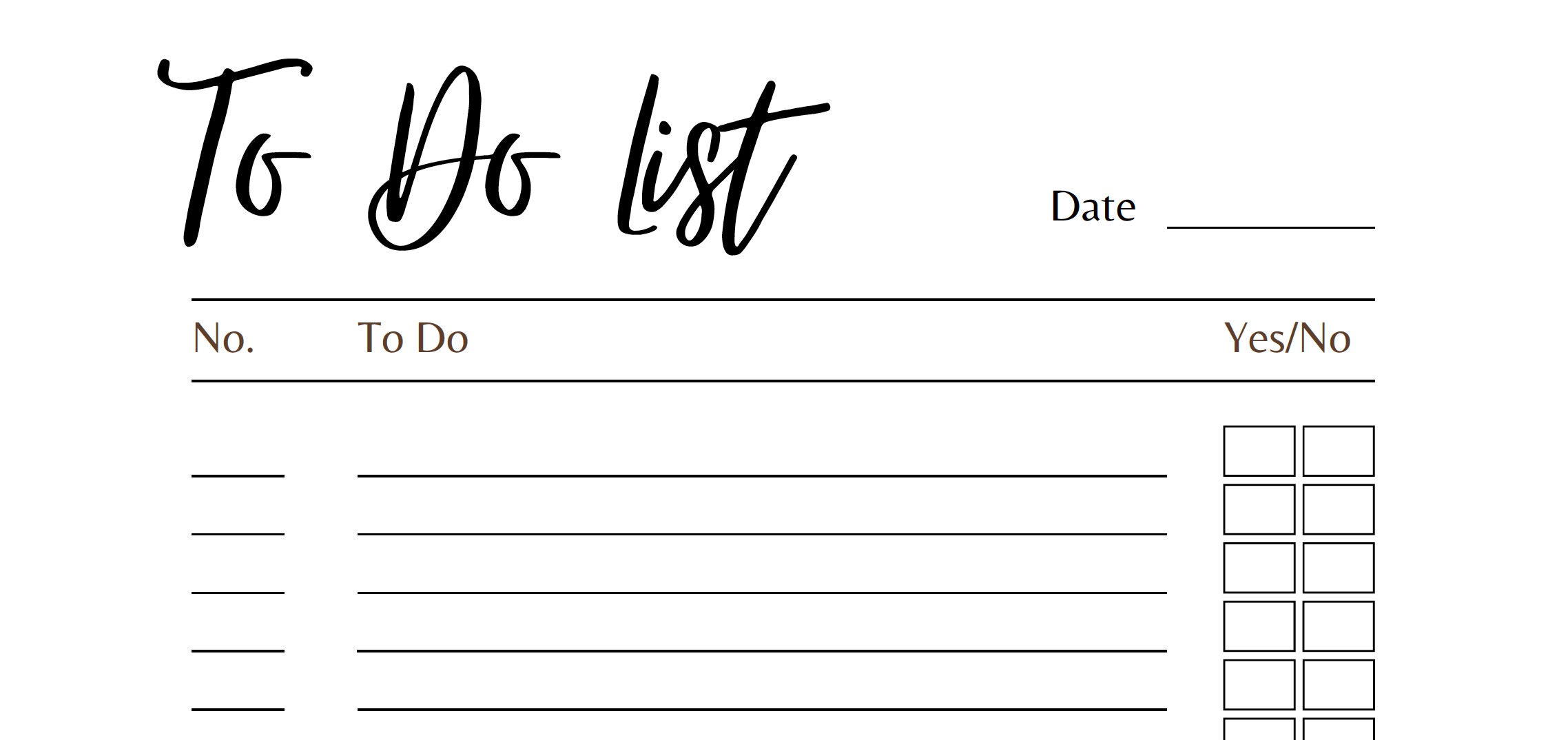 Daily to Do List, Black and White to Do List, Goal Planning, Goal ...