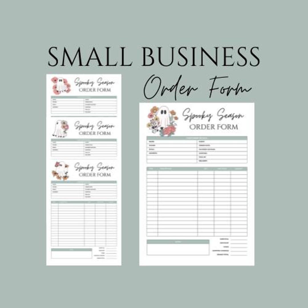 Order Forms, Small Business Order Forms, Spooky Season Order Forms ...