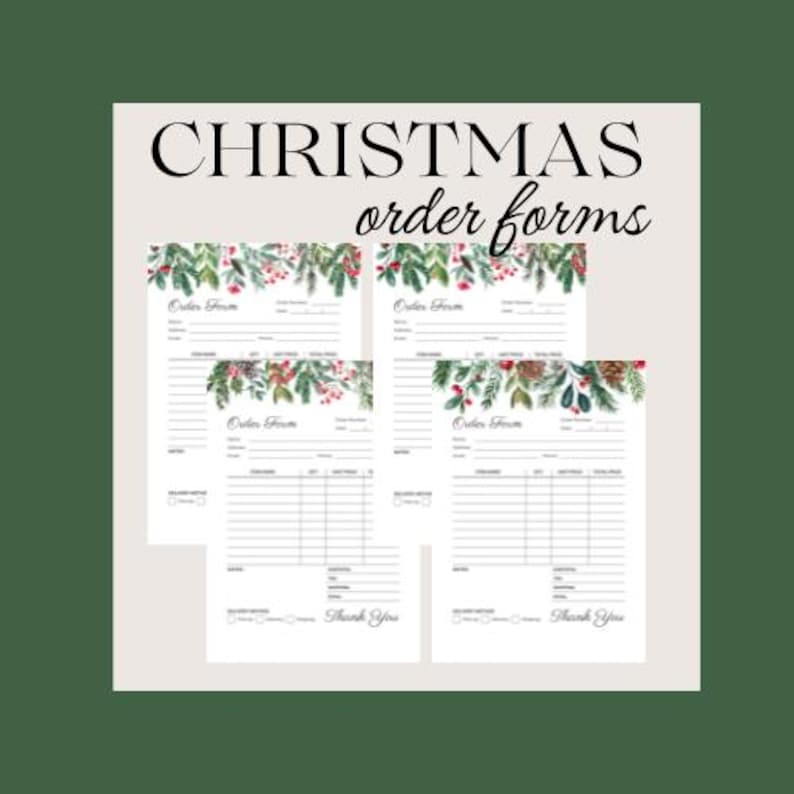 Order Forms, Small Business Order Forms, Christmas Order Forms, Holiday ...