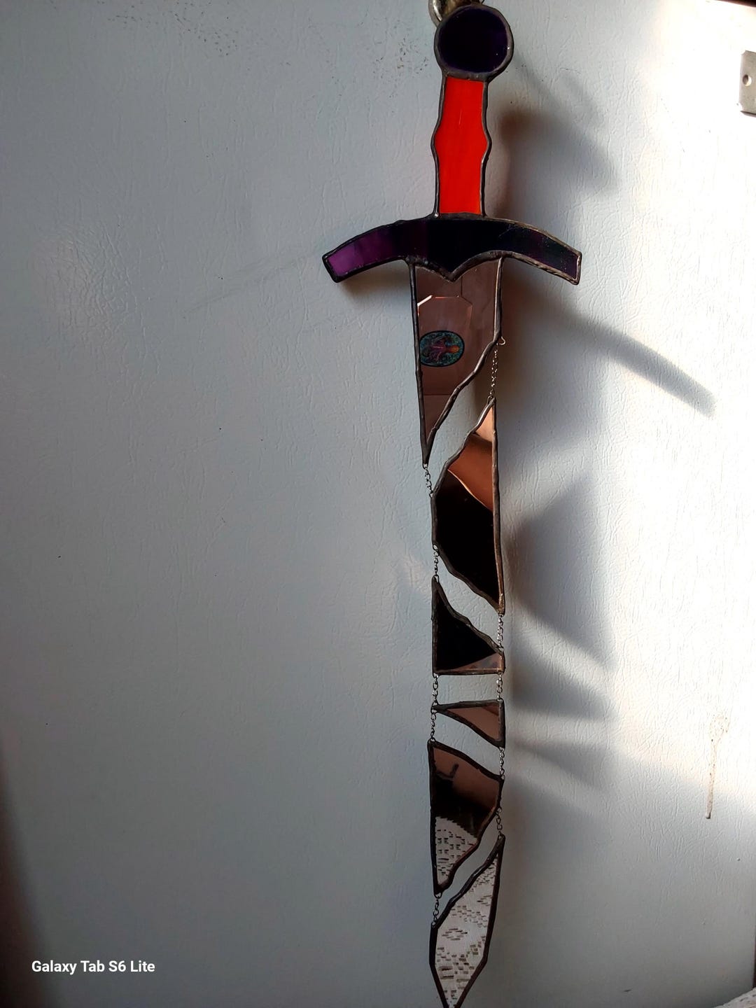 Stained Glass and Mirror Shattered Sword, Handmade Wall Decor With ...
