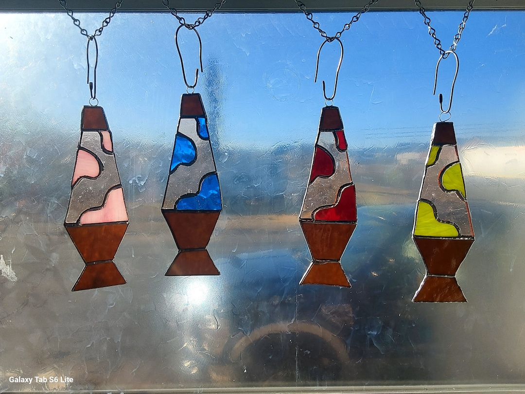 Stained Glass Lava Lamp Suncatcher: Colorful Window Art - Etsy