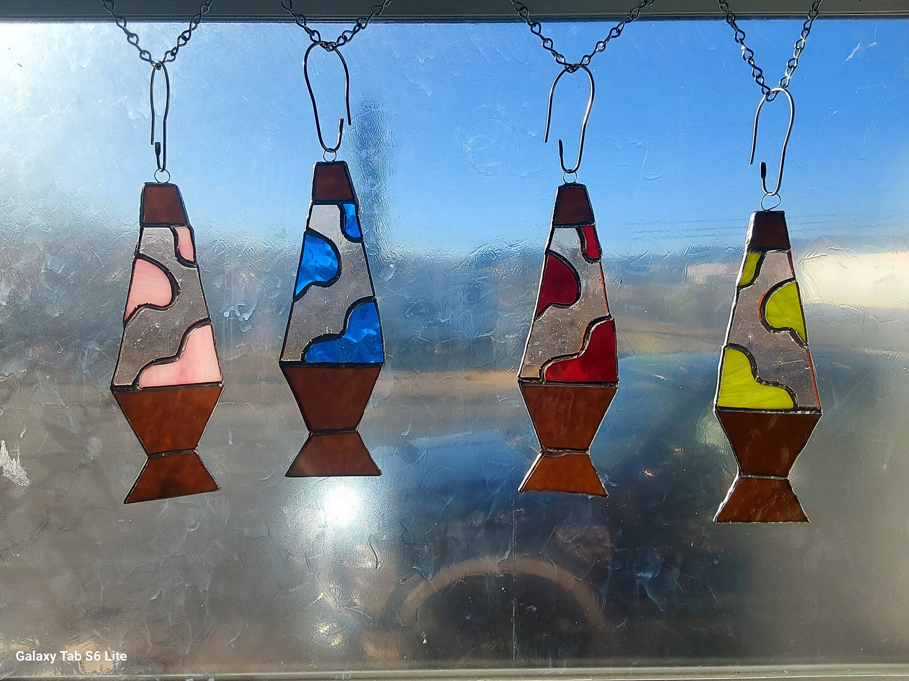 Stained Glass Lava Lamp Suncatcher: Colorful Window Art - Etsy