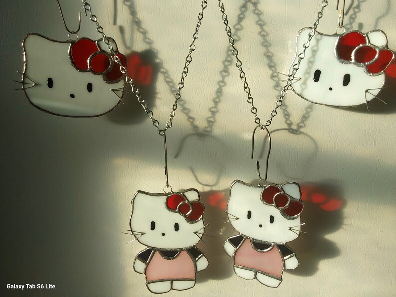 Kawaii Kitty Stained Glass Suncatcher: Anime Cartoon Decor - Etsy