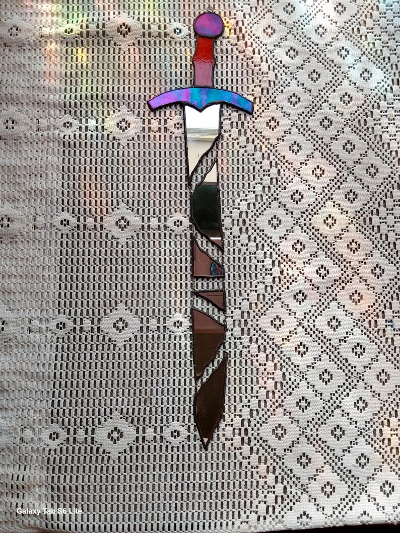 Handmade Shattered Stained Glass Sword - Gamer Anime Room Decor - Etsy