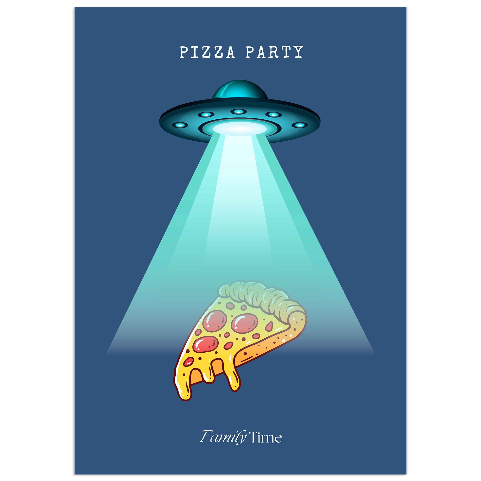 Pizza Party Digital Download Art Print Original Poster Fun - Etsy