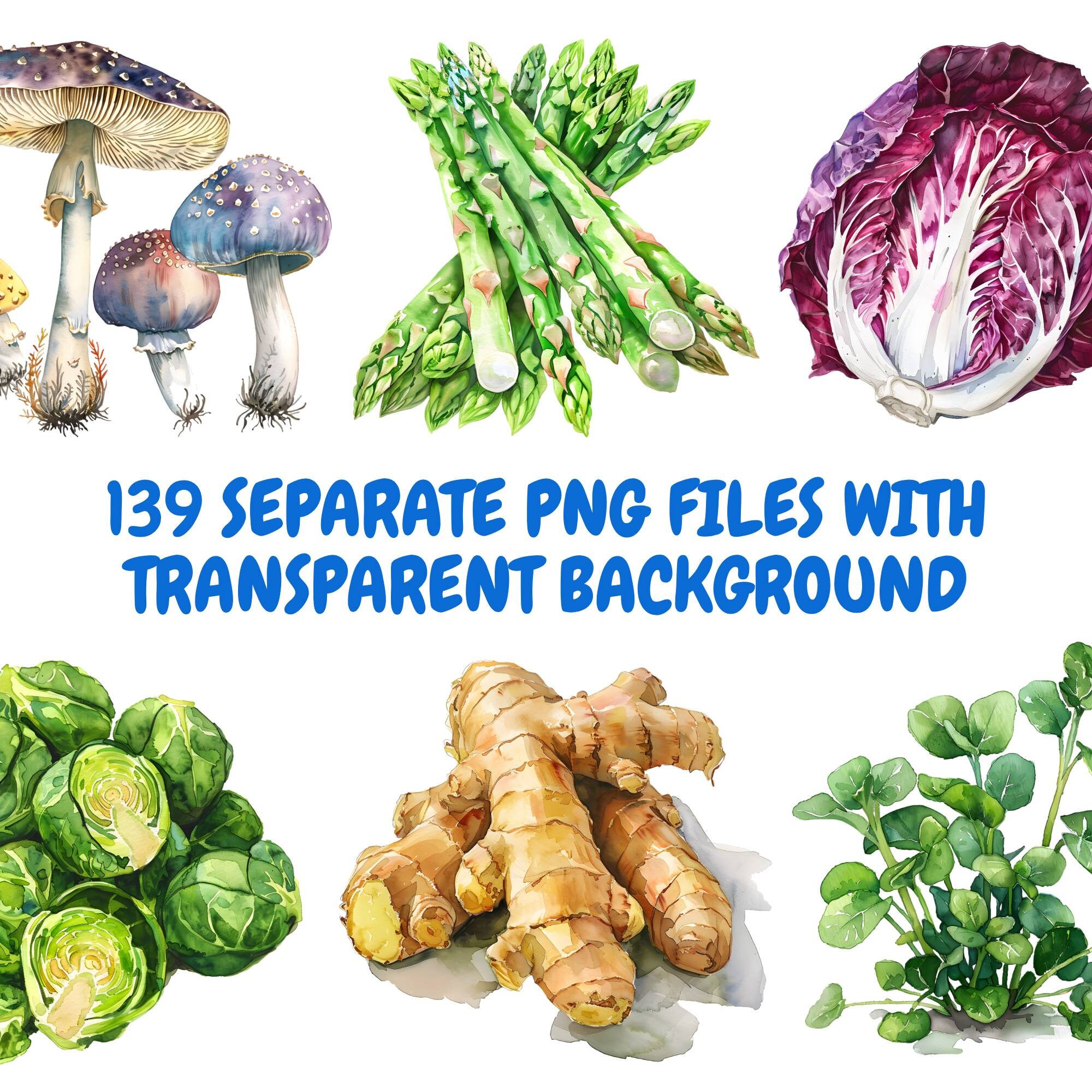 Watercolor Farm Vegetables Clipart Bundle, Farmers Market Clipart ...