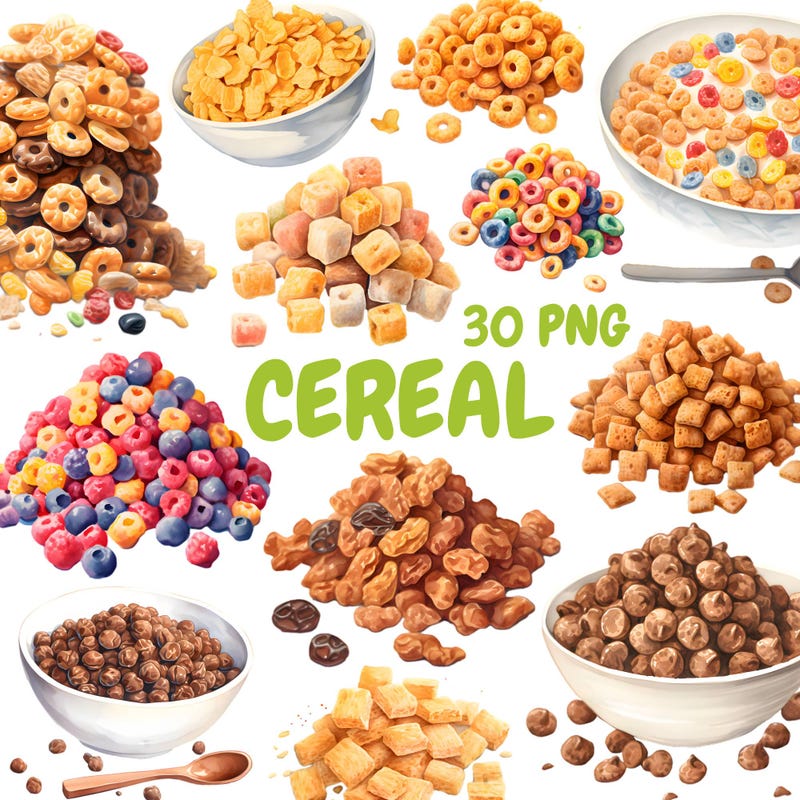 Cereal Clipart - Etsy