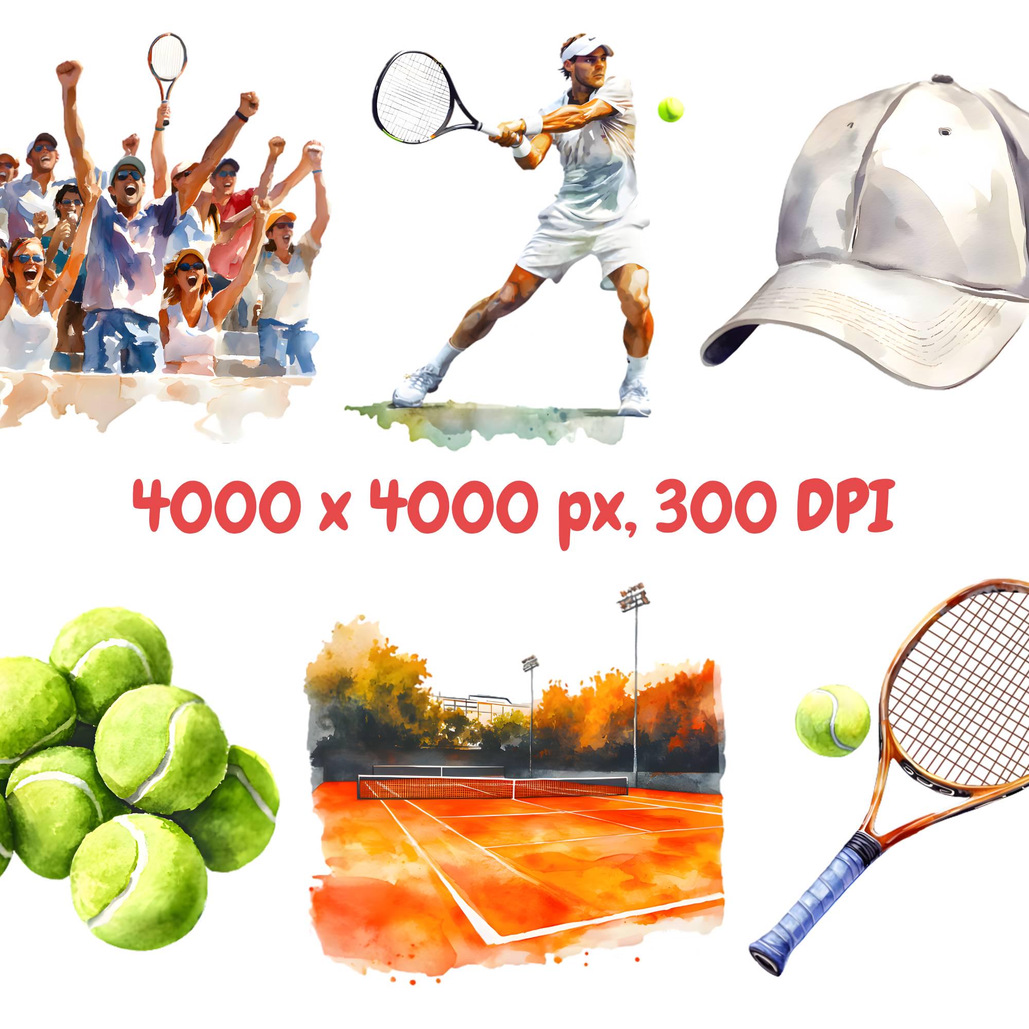 Watercolor Tennis Clipart Bundle, Tennis Racket Clipart, Tennis ...