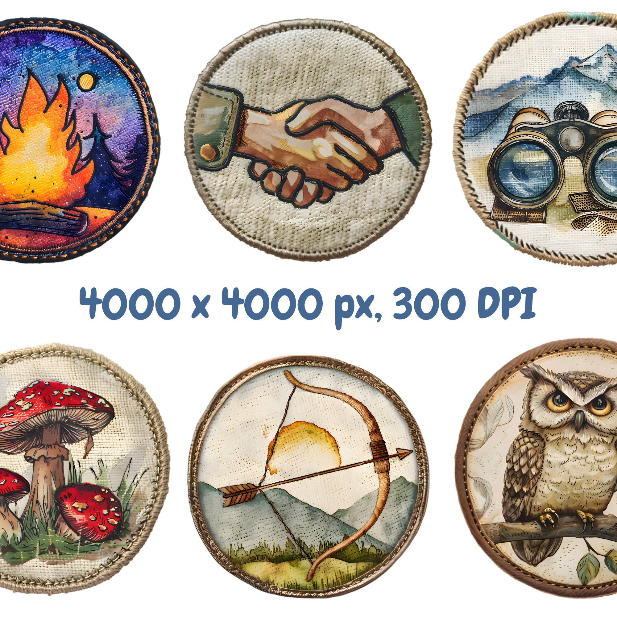 Watercolor Scout Patches Clipart Bundle, Scouts Badge Clipart, Scouting ...