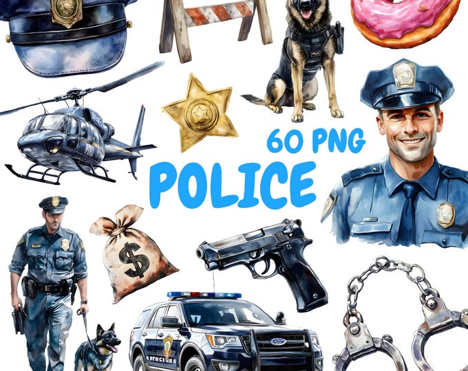Police Clipart Watercolor Police Clip Art Police PNG Police Officer ...