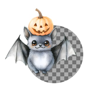 Watercolor Bats Clipart Bundle, Halloween Bats Clipart, Cute Bat ...