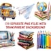 Watercolor School Supplies Clipart Bundle, School Supply Clipart ...