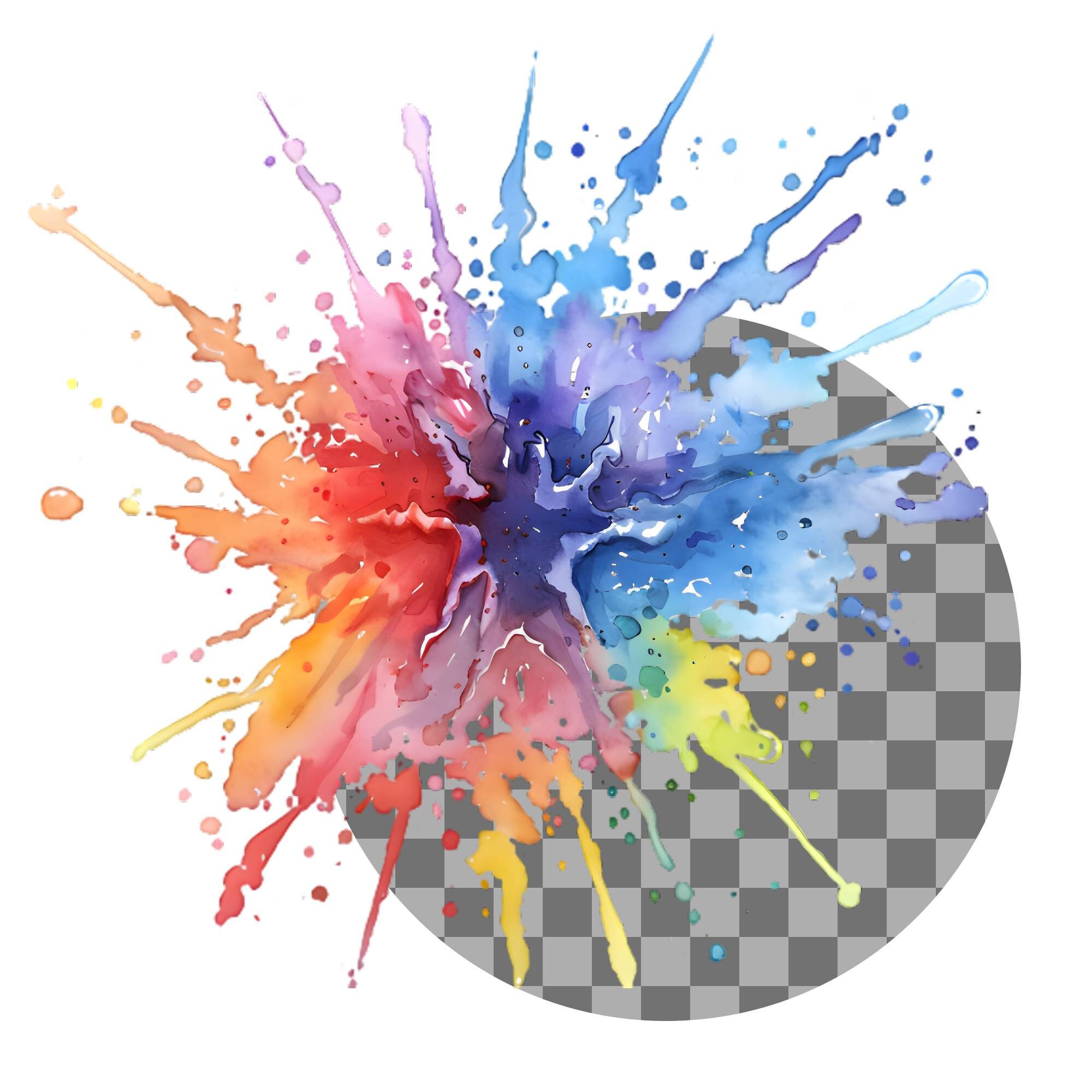 Watercolor Color Splash Clipart Bundle, Paint Splatter Clipart ...