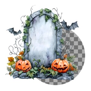 Watercolor Tombstone Clipart Bundle, Spooky Gravestones Clipart ...