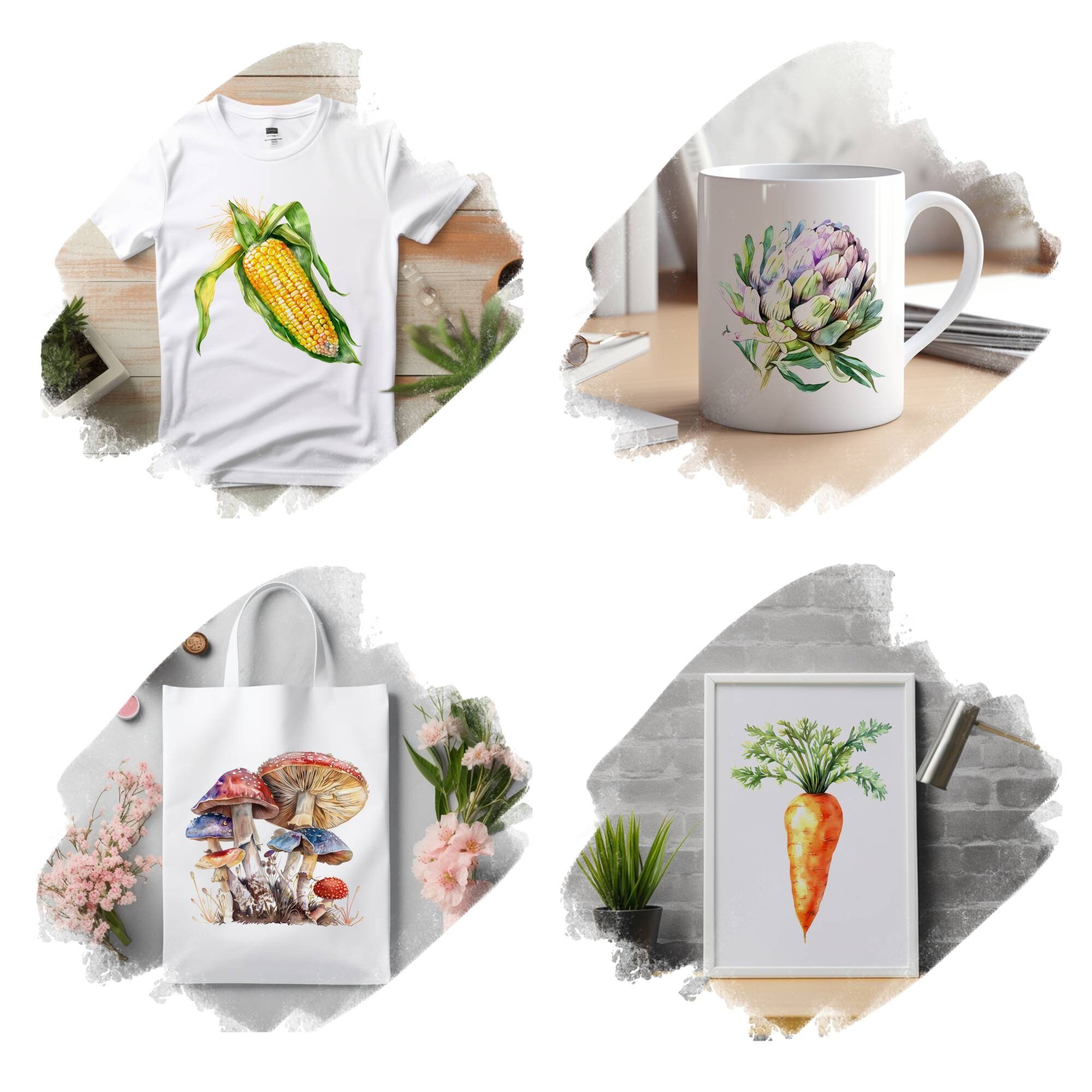 Watercolor Farm Vegetables Clipart Bundle, Farmers Market Clipart ...